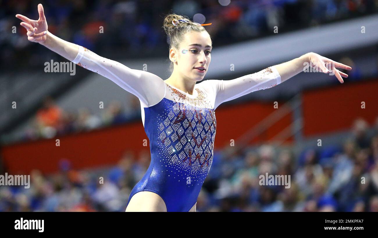 Florida's Leah Clapper during an NCAA gymnastics match, Friday, Jan. 11 ...