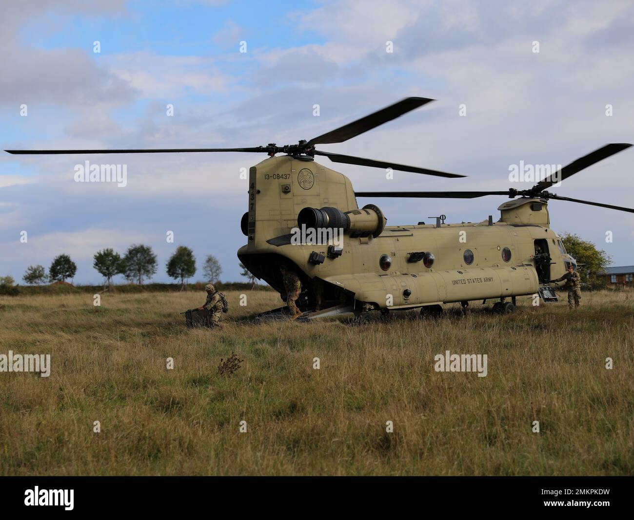 U.S. Army Soldiers with the 214th Aviation Regiment exit a CH-47 ...