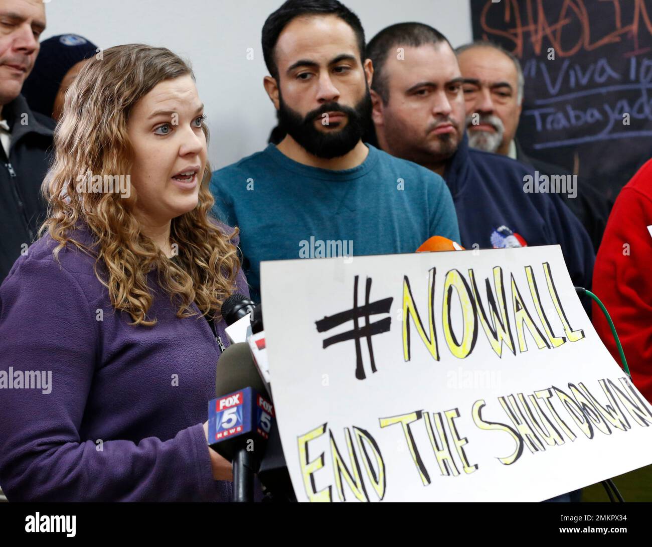 Furloughed National Park Service ranger Sean Ghazalam, second from left ...