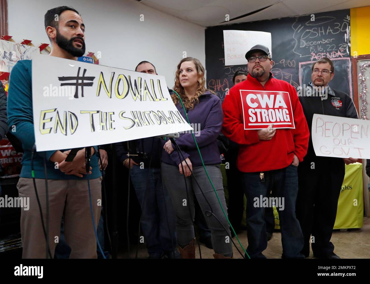 Furloughed National Park Service ranger ranger Sean Ghazala, far left ...