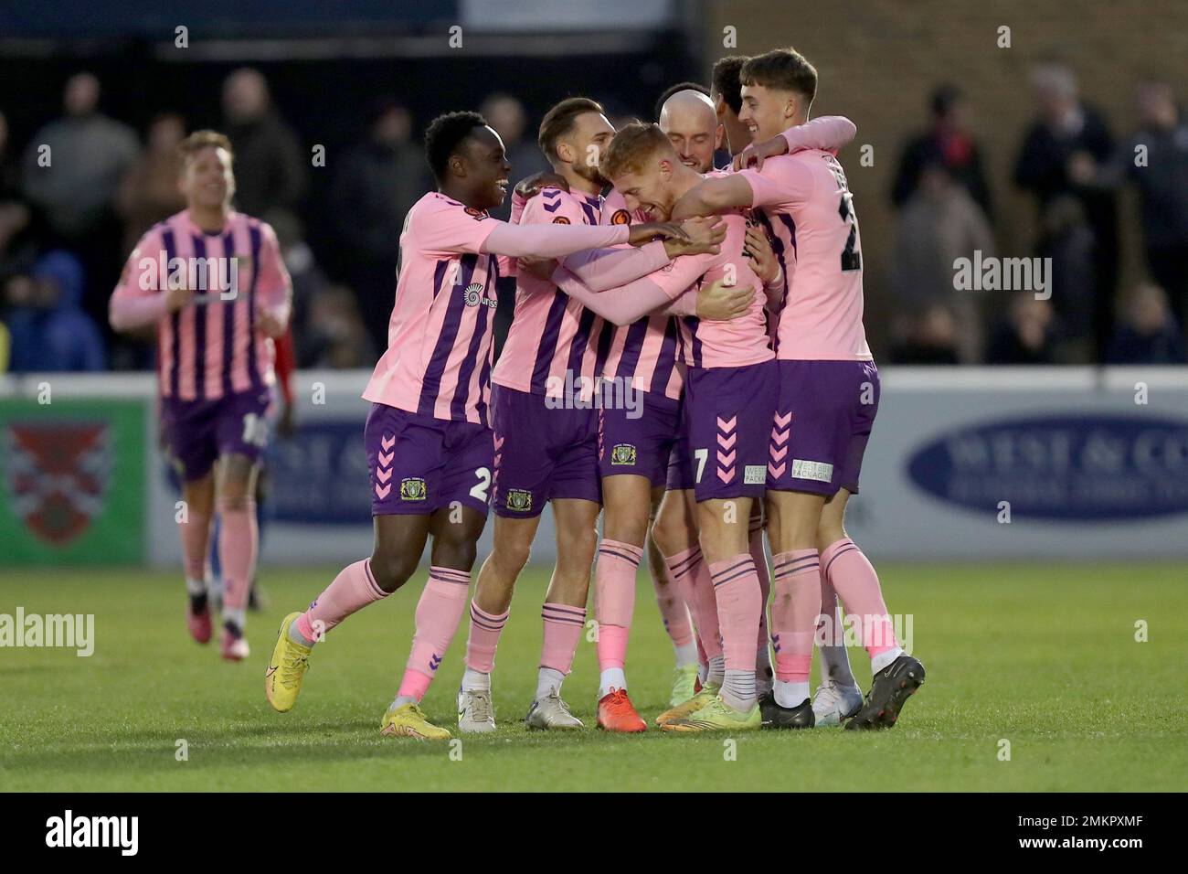 Matt Worthington of Yeovil Town scores the first goal for his team and ...
