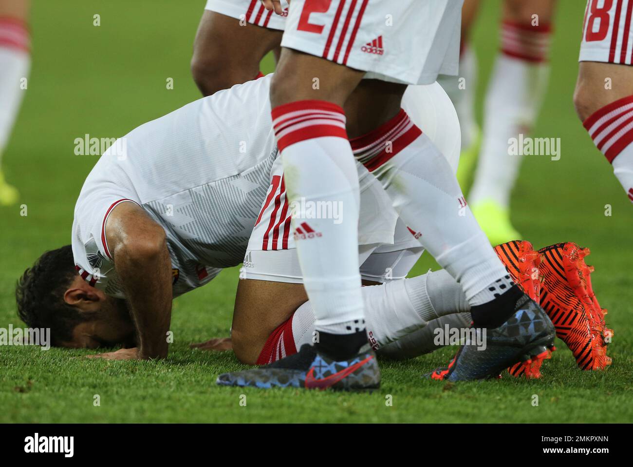 United Arab Emirates' forward Ali Mabkhout al Hajeri celebrates after ...