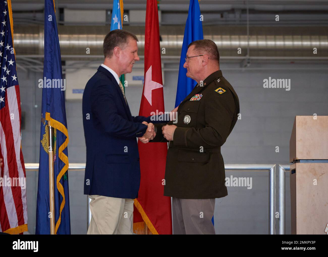 U.S. Army Maj. Gen. Gregory Knight (right), adjutant general of Vermont ...