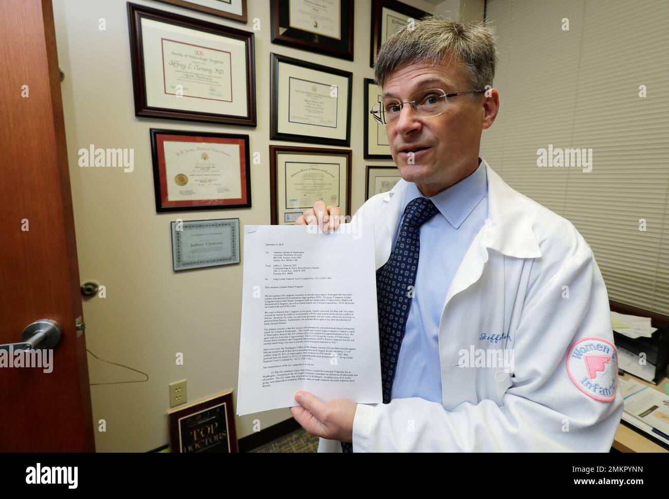In this Dec. 20, 2018, photo, Dr. Jeffrey Clemons, a pelvic ...