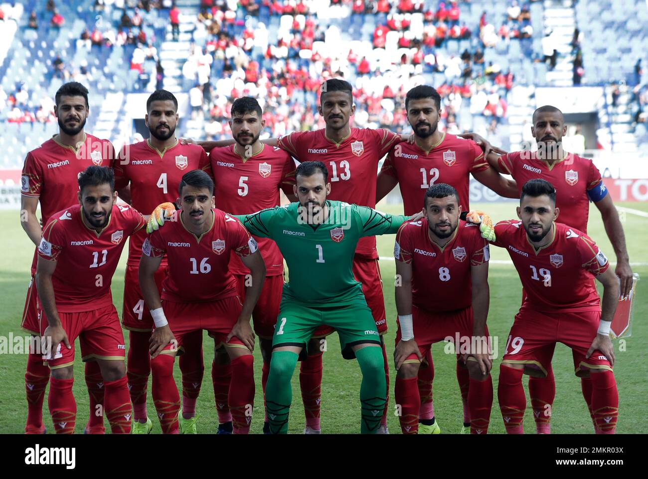 Bahrain players pose for a team picture during the AFC Asian Cup group ...