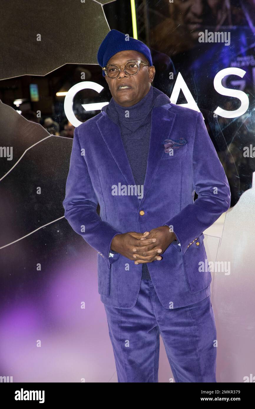 Actor Samuel L. Jackson poses for photographers upon arrival at the ...