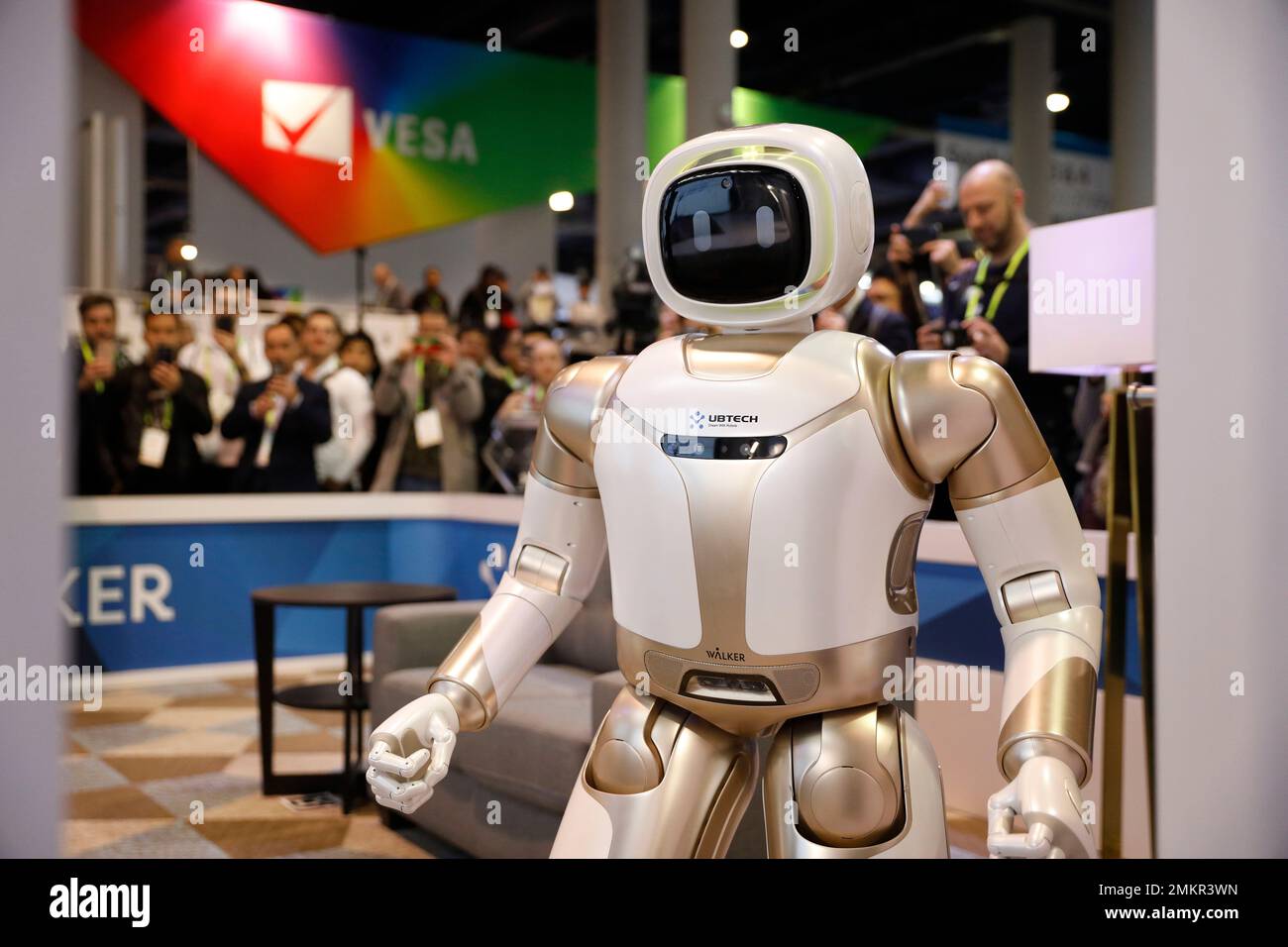 The Walker robot is on display at the Ubtech booth at CES International ...