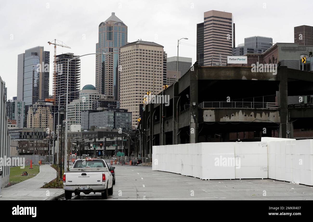 The Alaskan Way Viaduct elevated roadway is shown Wednesday, Jan. 9 ...