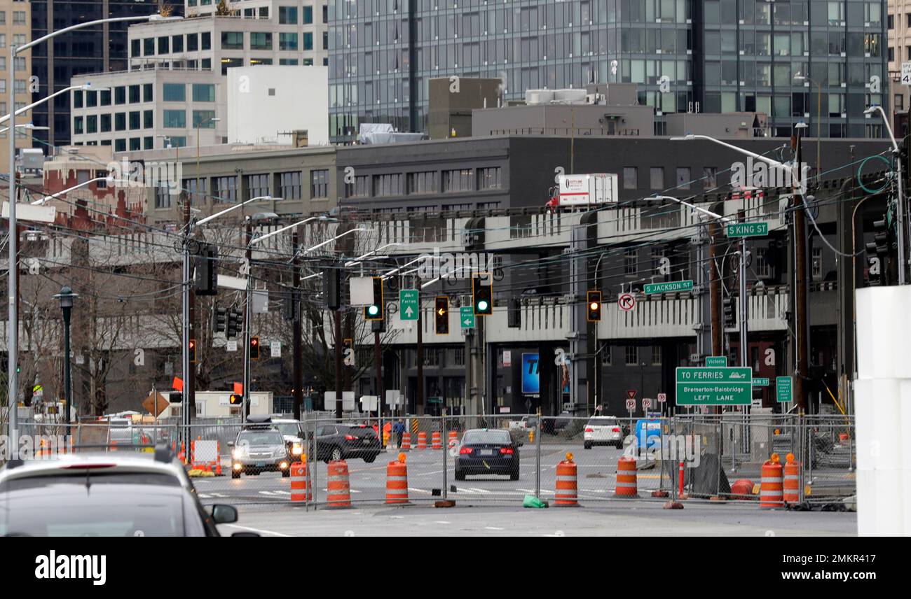 The Alaskan Way Viaduct elevated roadway is shown Wednesday, Jan. 9 ...