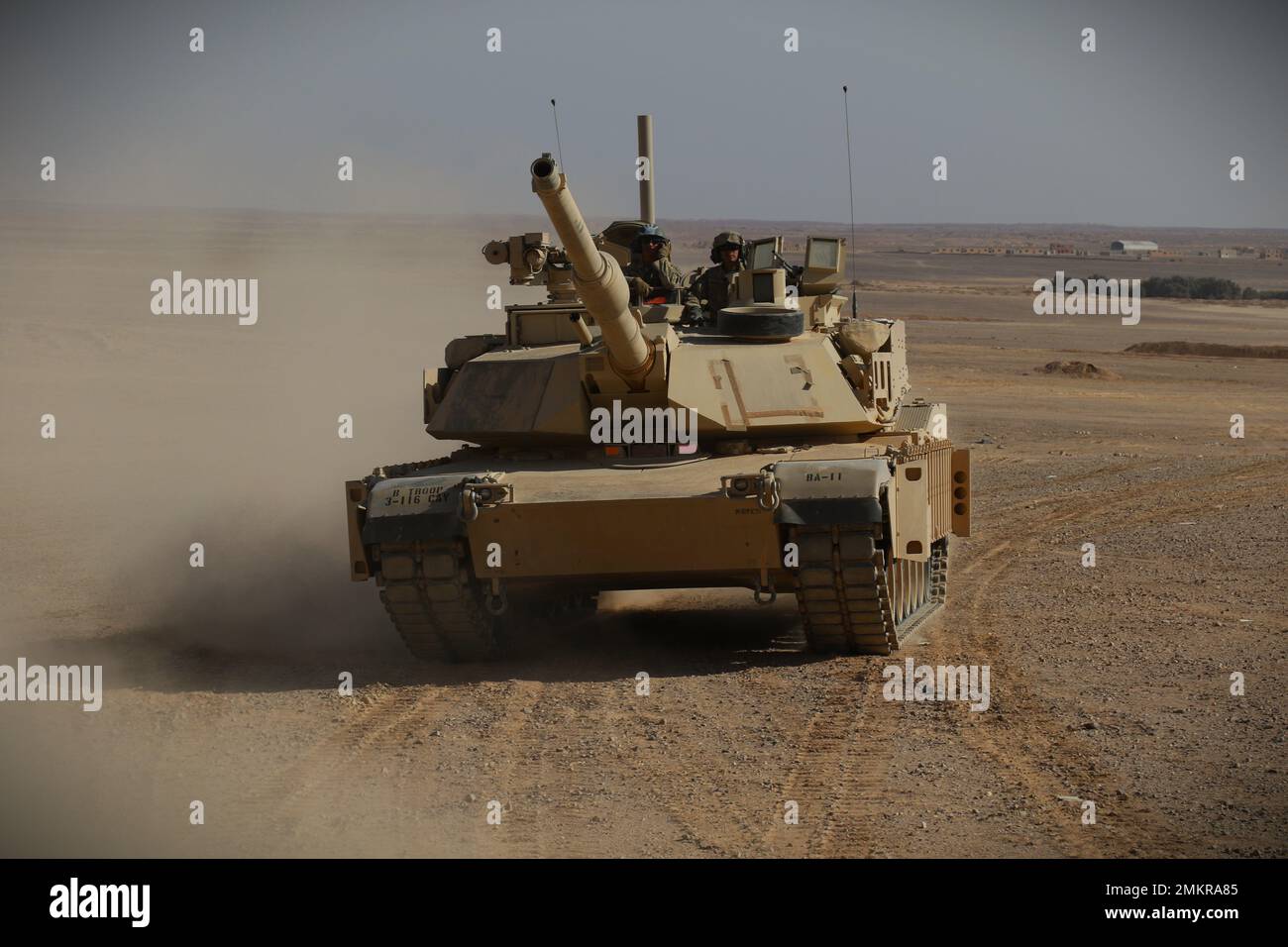 A U.S. Army M1A2 Abrams tank crew from Badger Troop, 3-116 Cavalry ...