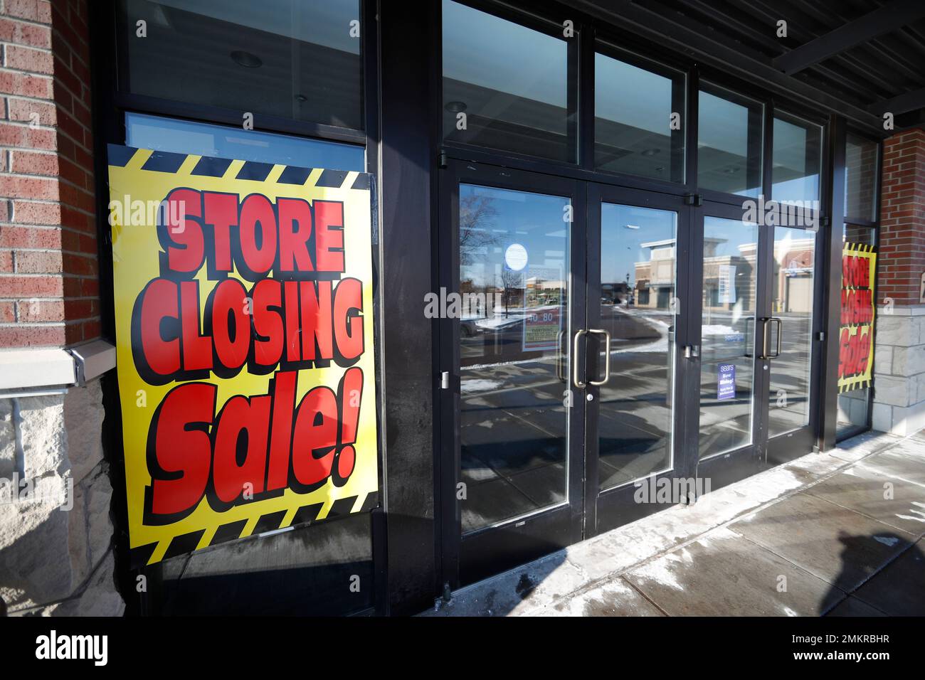 In this Tuesday, Jan. 1, 2019, file photo signs mark the closing of a ...