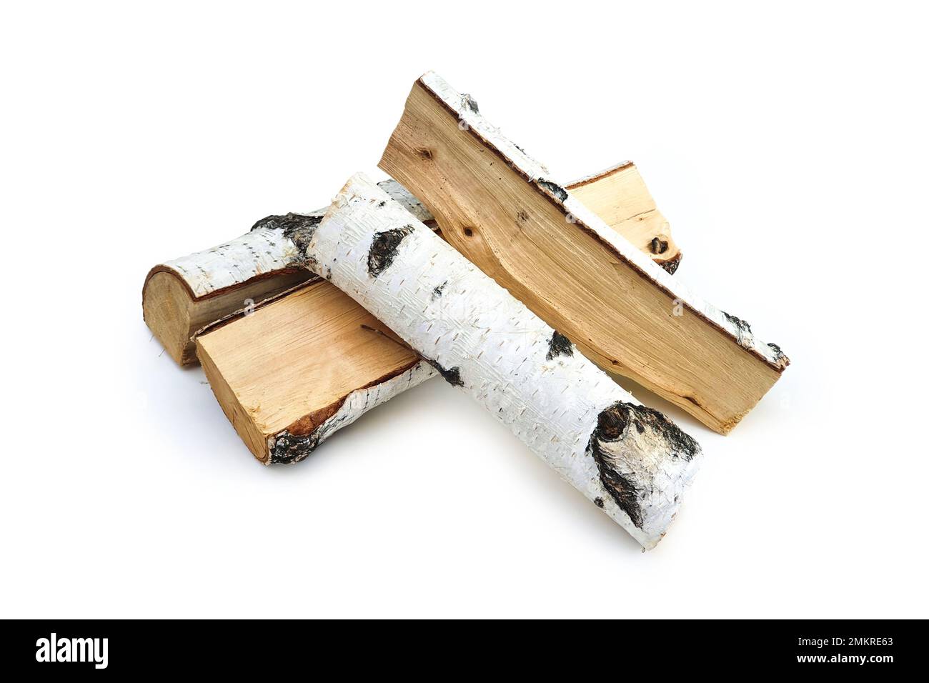 Firewood isolated on white background with clipping path. Wooden birch ...