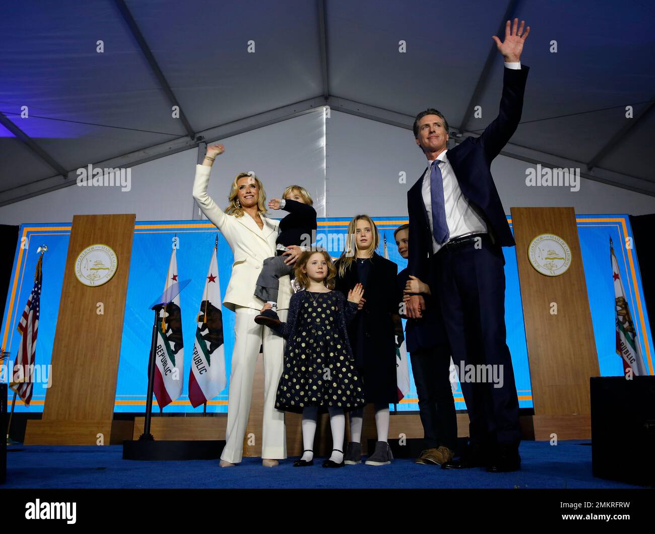 California Governor Gavin Newsom his family wife, Jennifer Siebel ...