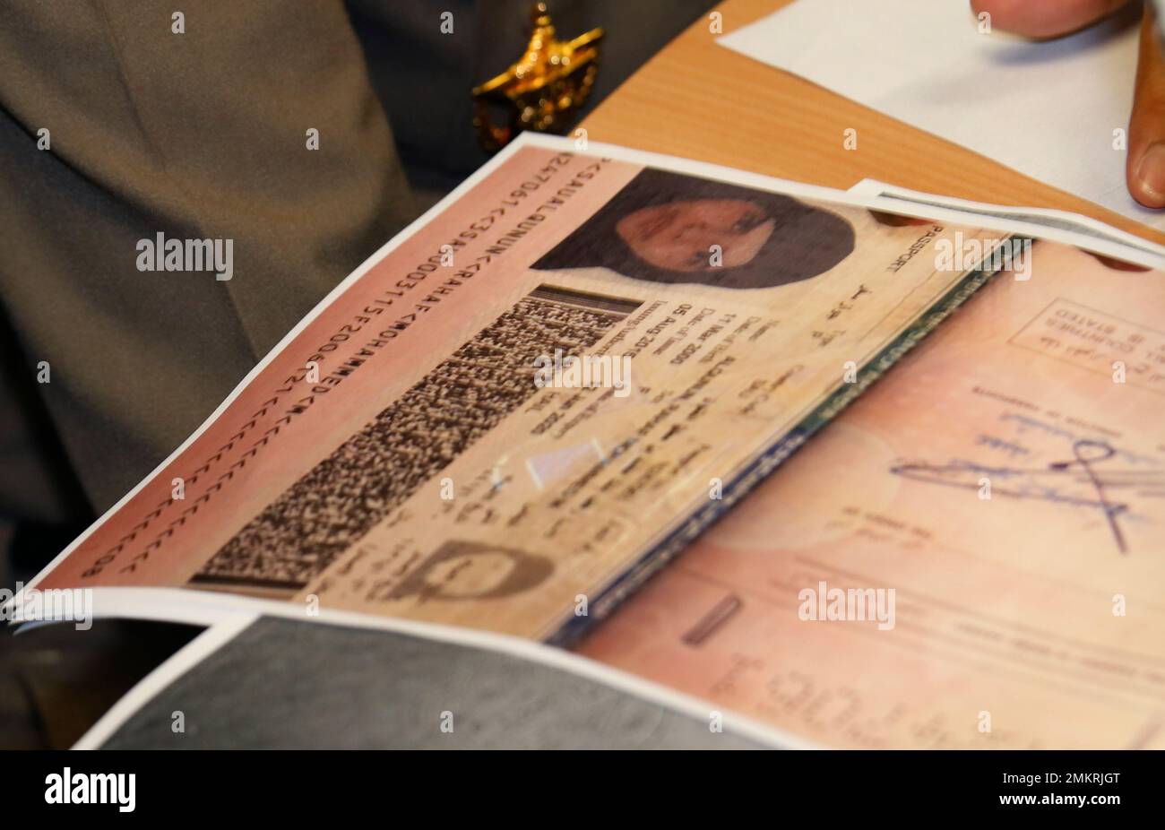 A passport copy of Rahaf Mohammed Alqunun sits on the desk as Chief of ...