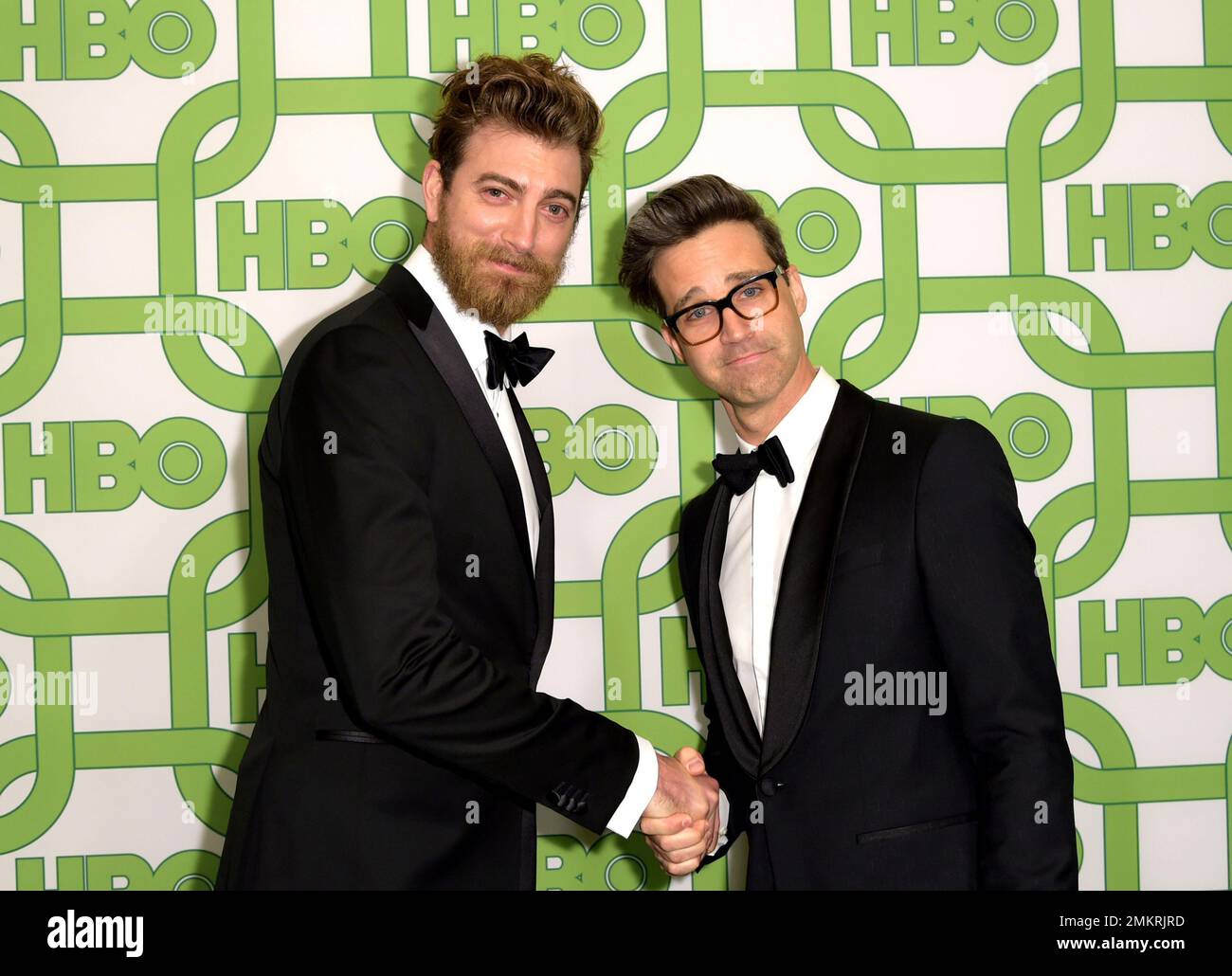 Rhett & Link arrive at the HBO Golden Globes afterparty at the Beverly ...