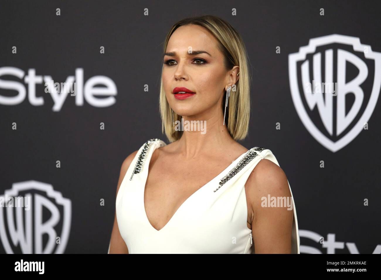 Arielle Kebbel arrives at the InStyle and Warner Bros. Golden Globes ...