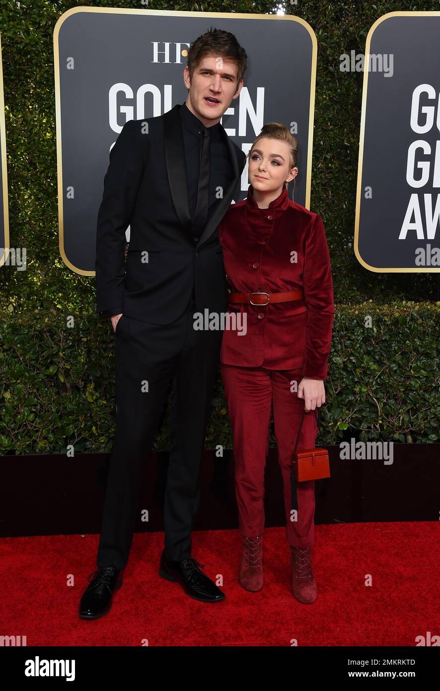 Bo Burnham, left, and Elsie Fisher arrive at the 76th annual Golden ...