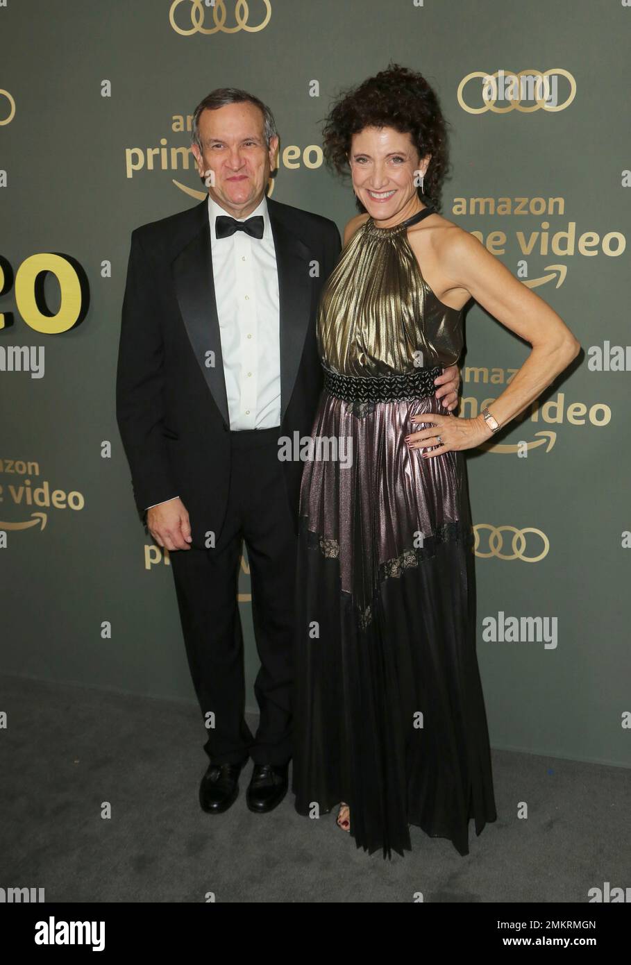 Amy Aquino, right, and Drew McCoy arrive at the Amazon Golden Globes ...