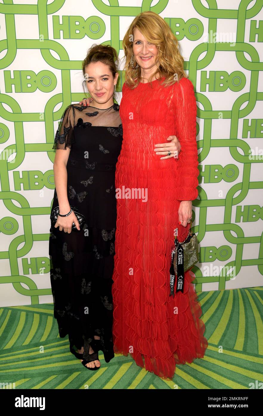Jaya Harper, left, and Laura Dern arrive at the HBO Golden Globes ...