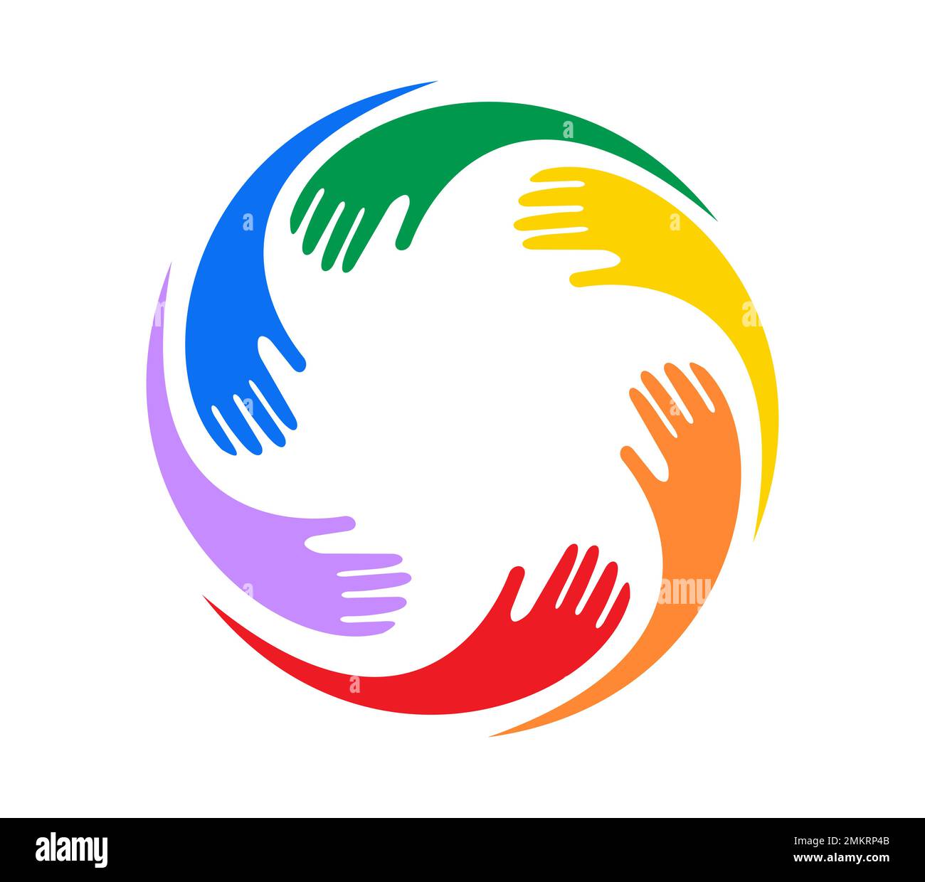 A vector illustration of Circle Multicolor Diversity Hands Vector Sign ...