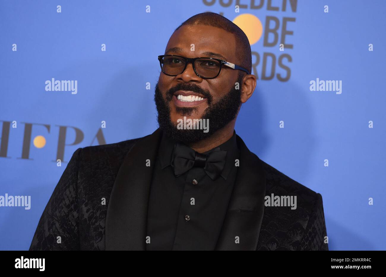 Tyler Perry poses in the press room at the 76th annual Golden Globe ...