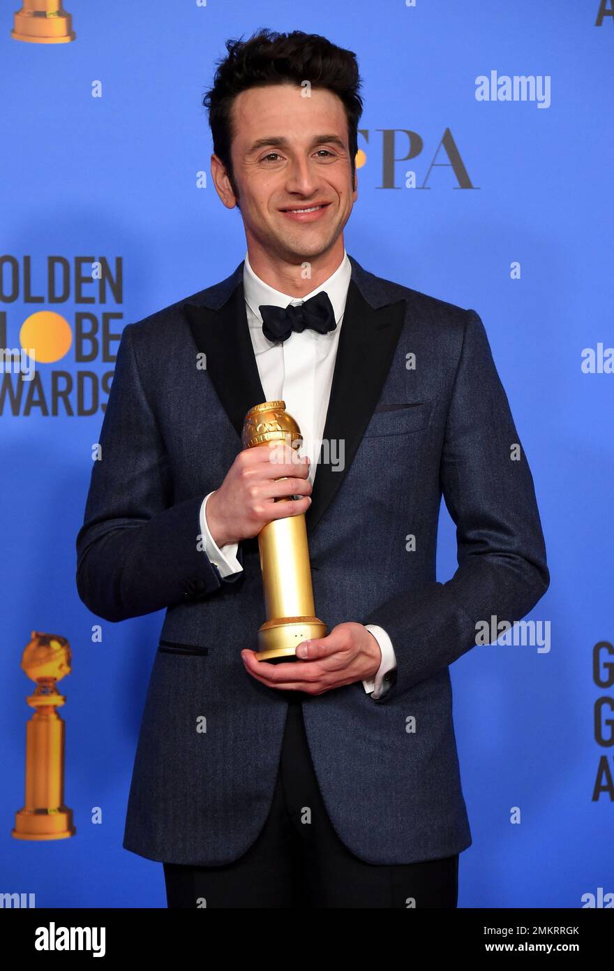 Justin Hurwitz poses in the press room with the award for best original ...