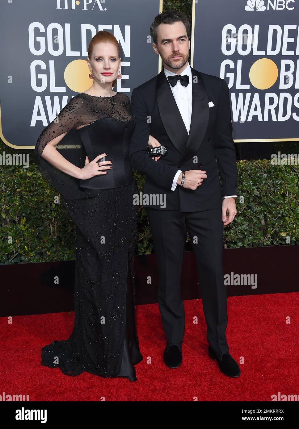 Jessica Chastain, left, and Gian Luca Passi de Preposulo arrive at the ...