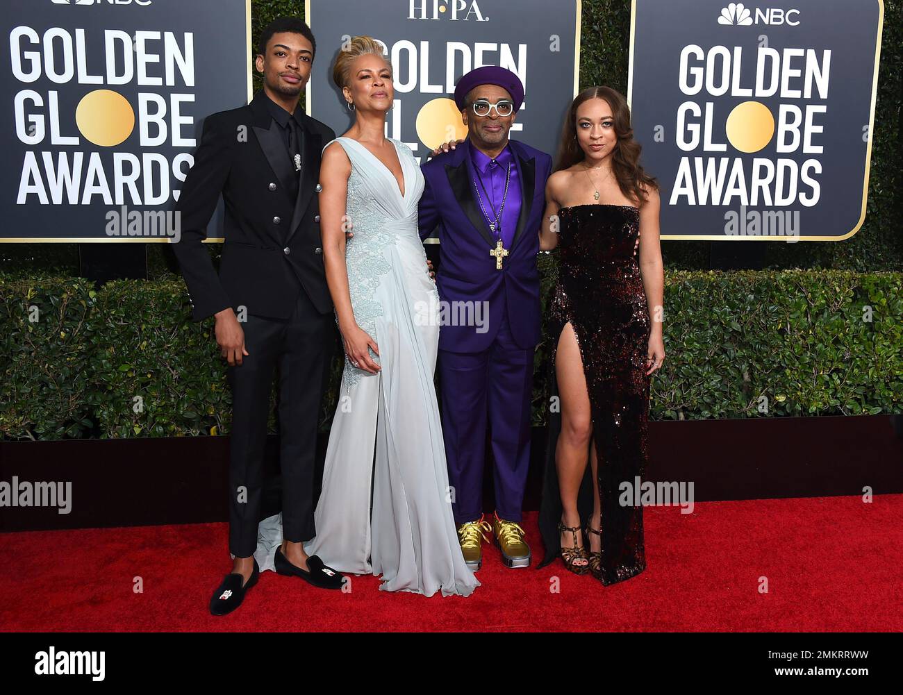 Spike Lee, second right, and from left, son Jackson Lee, wife Tonya ...