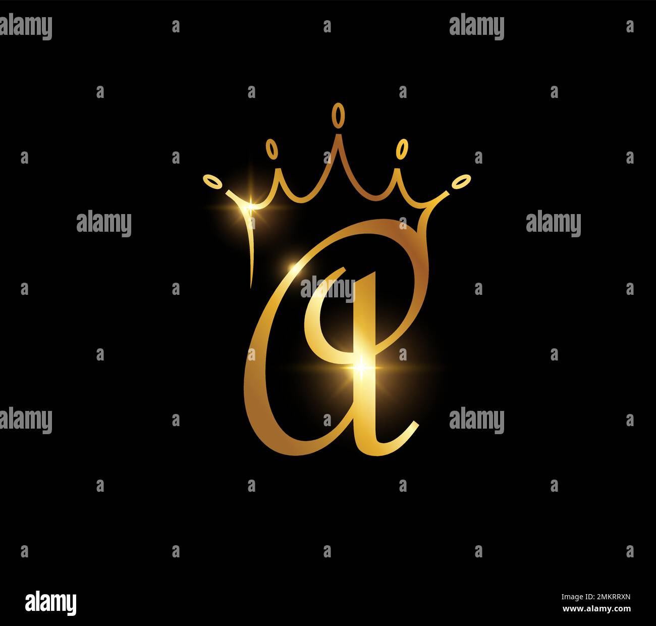 A vector illustration of Golden Crown Monogram Initial Letter A Stock ...