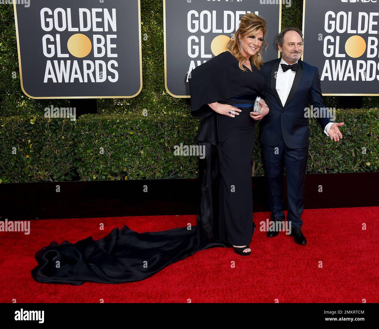 Caroline Aaron, left, and Kevin Pollak arrive at the 76th annual Golden ...