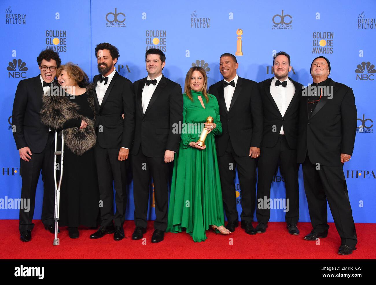 The cast and crew of "Spider-Man: Into the Spider-Verse" pose in the ...