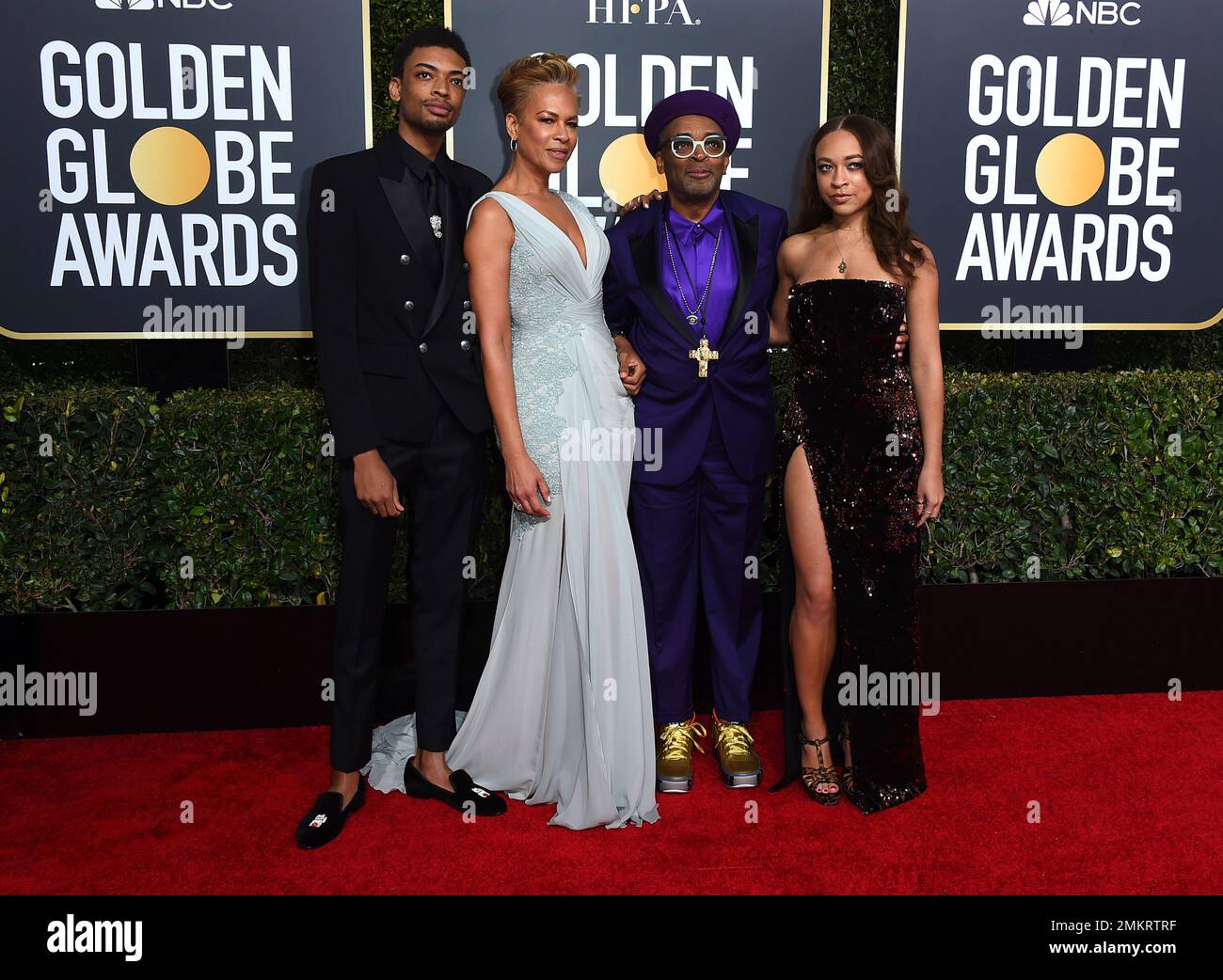 Spike Lee, second right, and from left, son Jackson Lee, wife Tonya ...