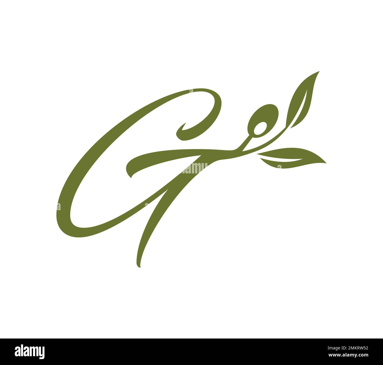 A vector illustration of Grape Vine Monogram Initial Logo Letter G ...