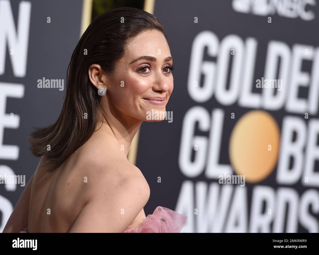 Emmy Rossum arrives at the 76th annual Golden Globe Awards at the ...