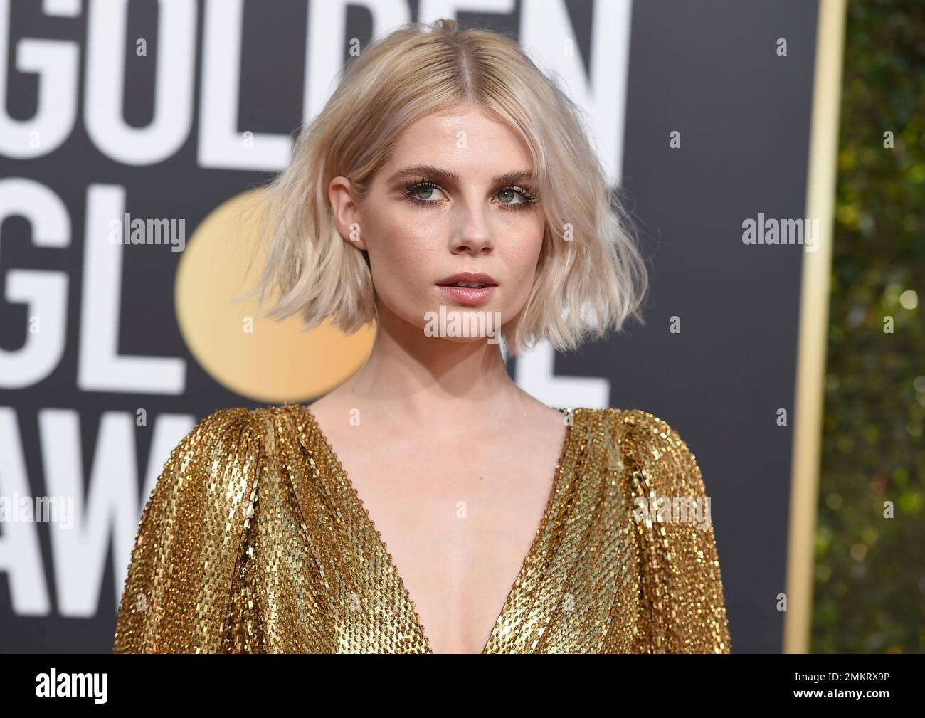 Lucy Boynton arrives at the 76th annual Golden Globe Awards at the ...