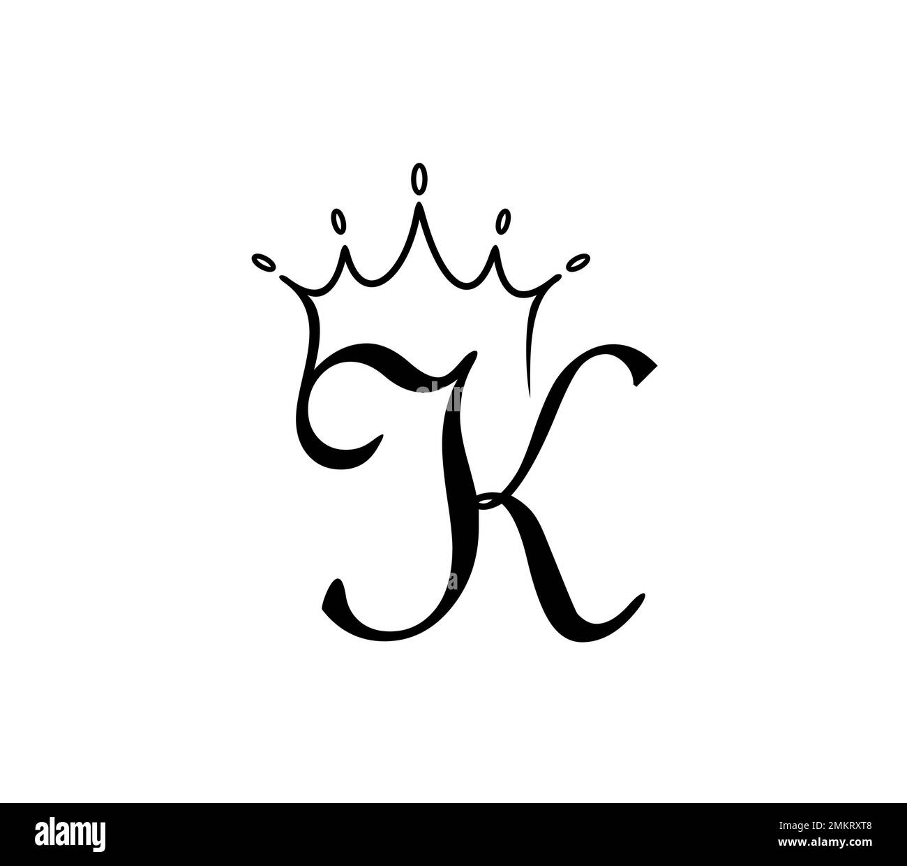 A vector illustration of Crown Monogram Logo Initial Letter K Stock ...