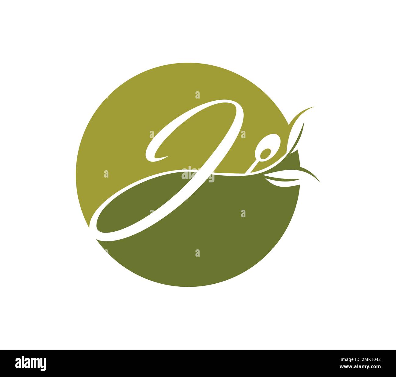 A vector illustration of Grape Vine Monogram Initial Logo Letter J ...