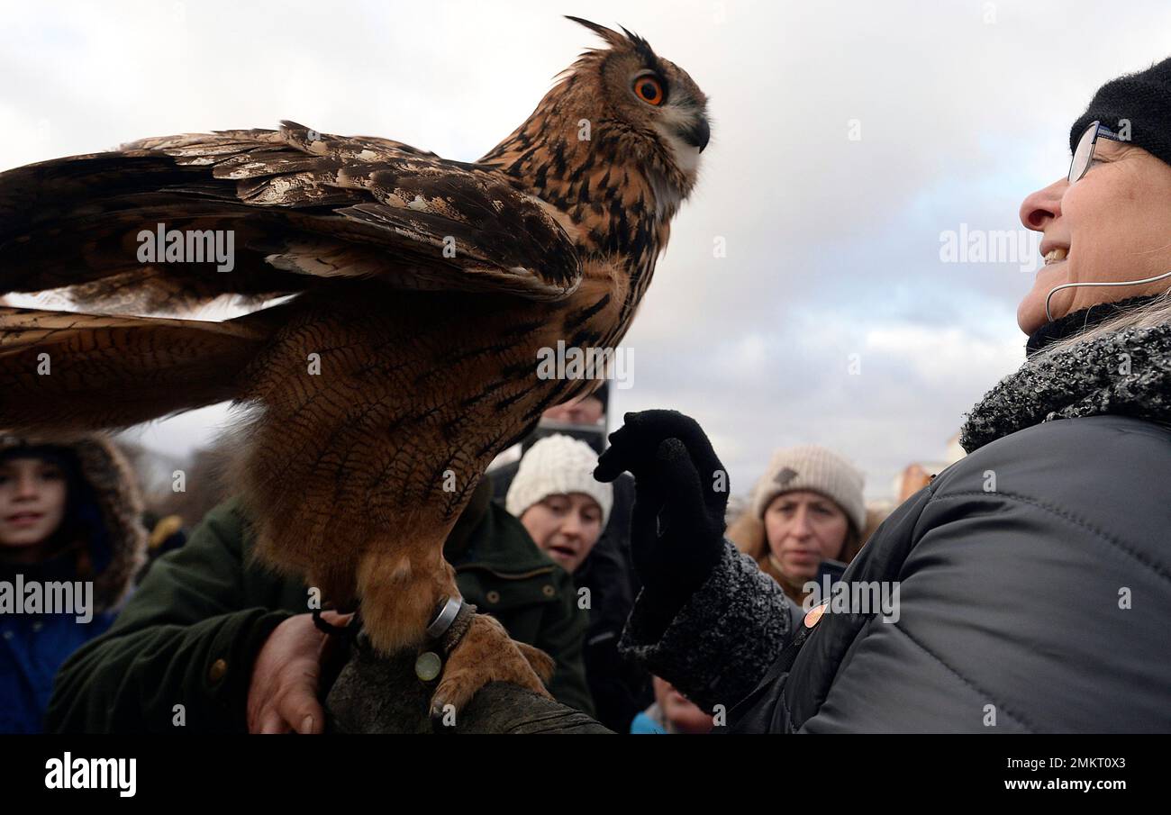 A participant in an Epiphany procession pageant is photographed with an ...
