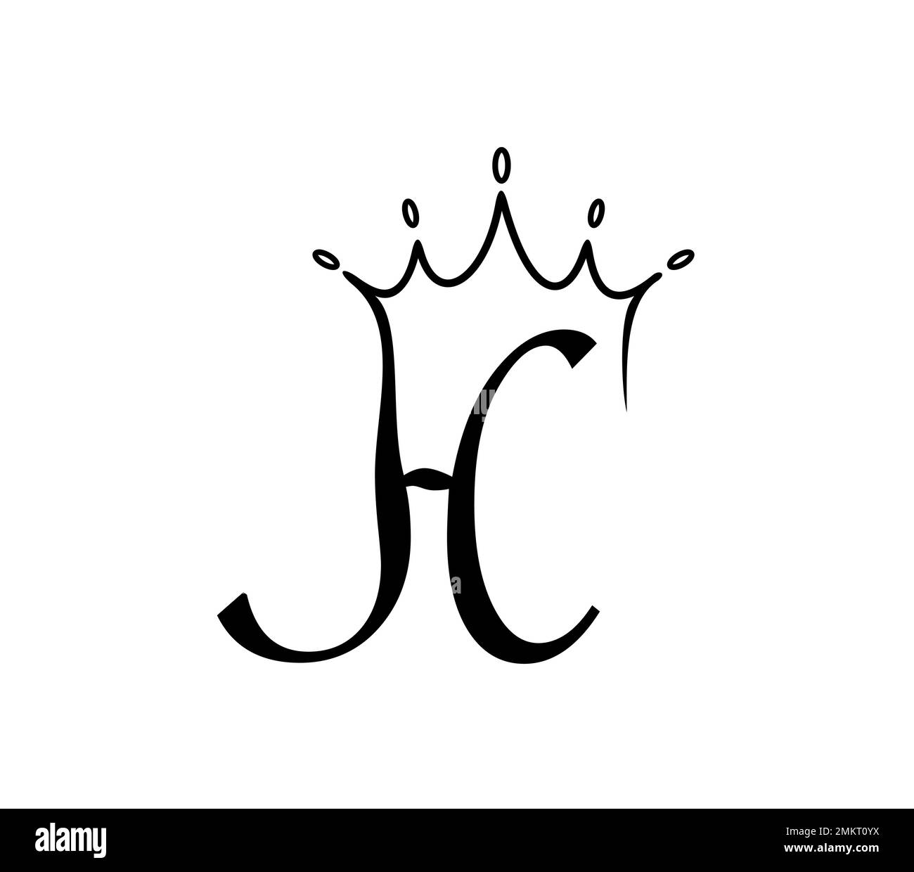 A vector illustration of Crown Monogram Logo Initial Letter H Stock ...