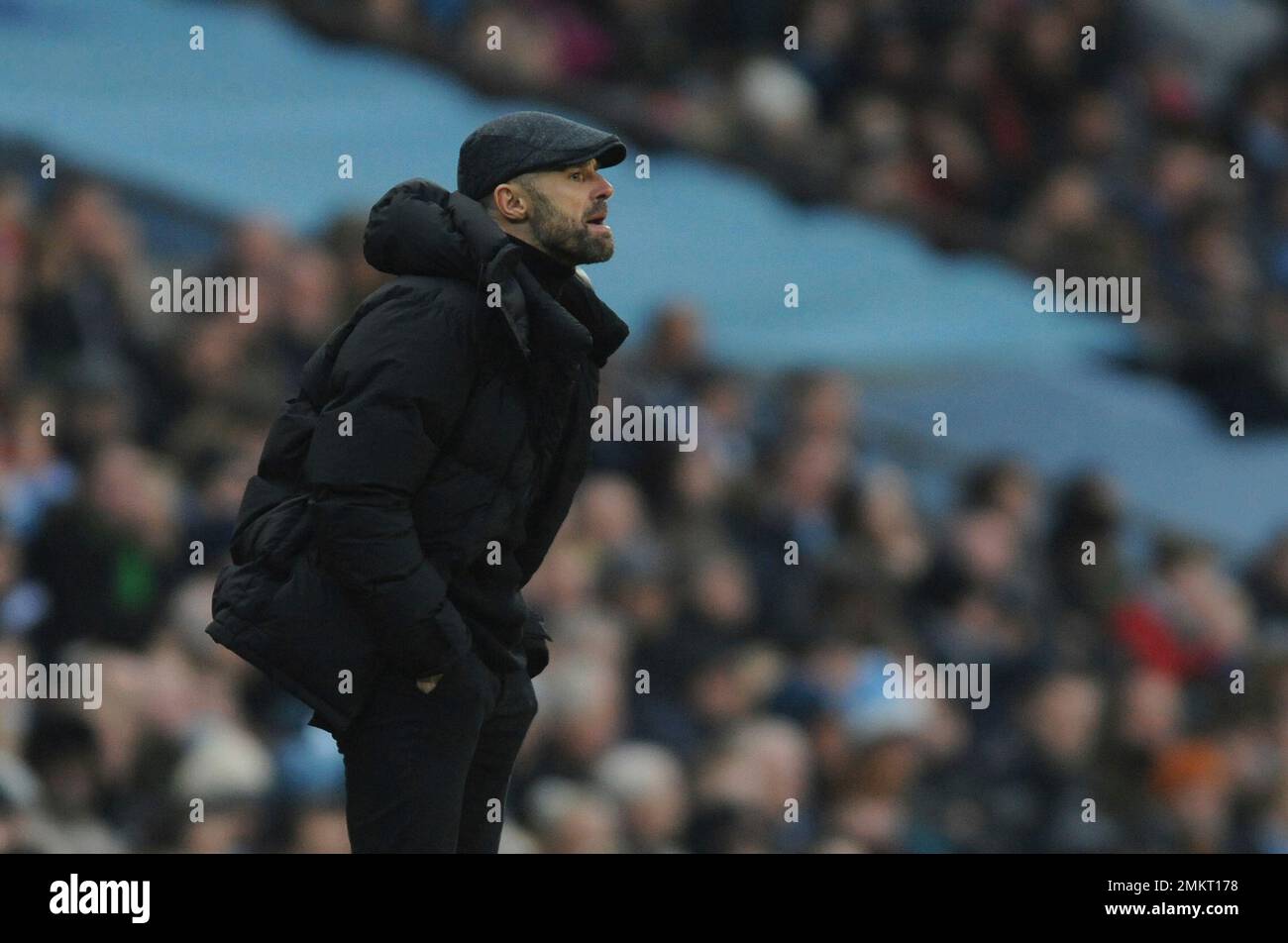 Rotherham manager Paul Warne watches his team play during the English ...