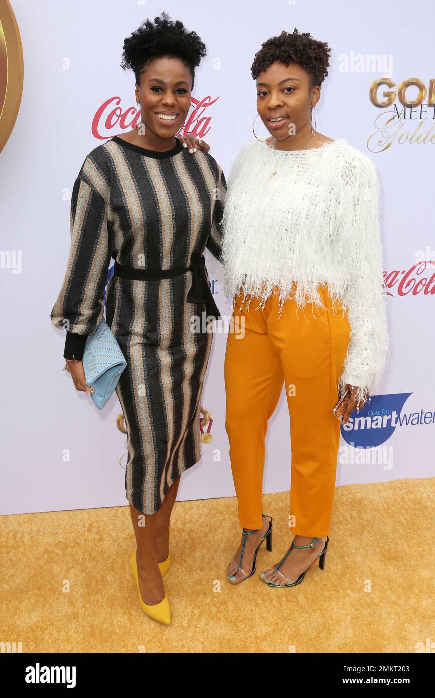 Akuoma Omeoga, left, and Ngozi Onwumere arrive at the '6th Annual Gold ...
