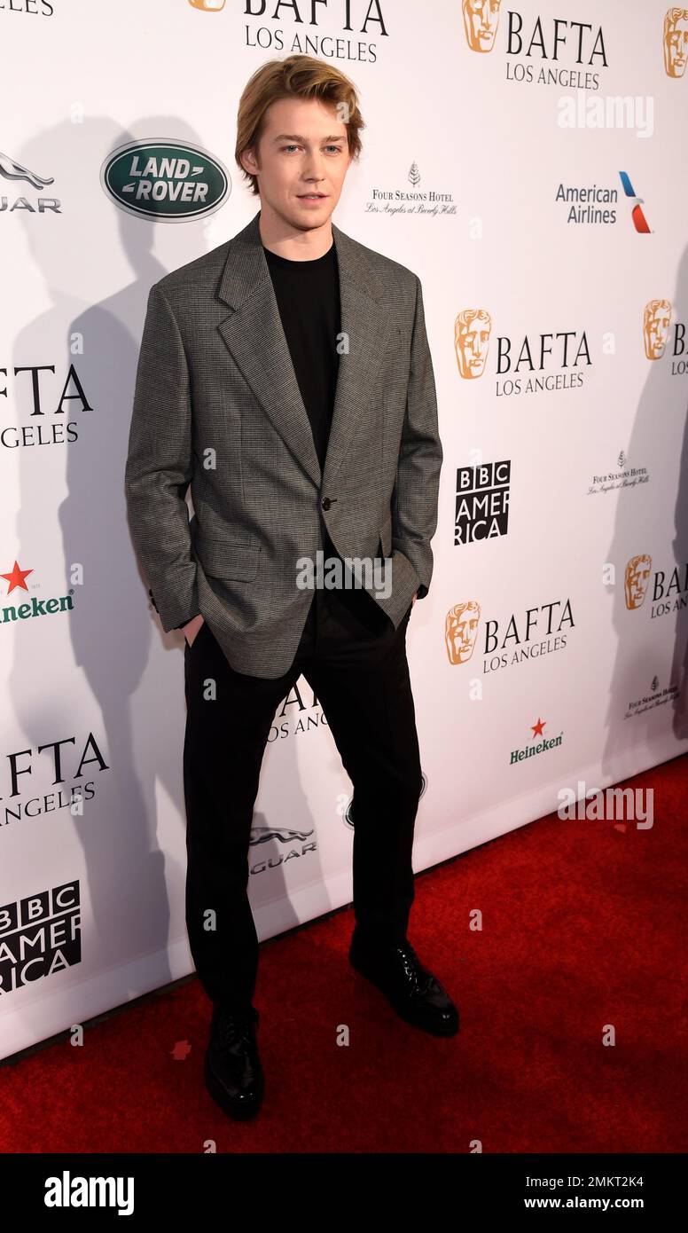 Actor Joe Alwyn poses at the 2019 BAFTA Tea Party at the Four Seasons ...
