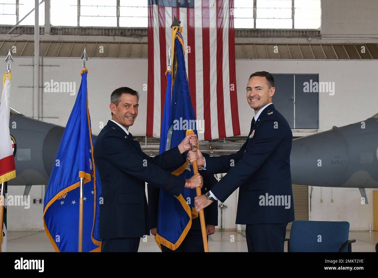 Col. Christopher Clark accepts the 144th Fighter Wing guidon from U.S ...