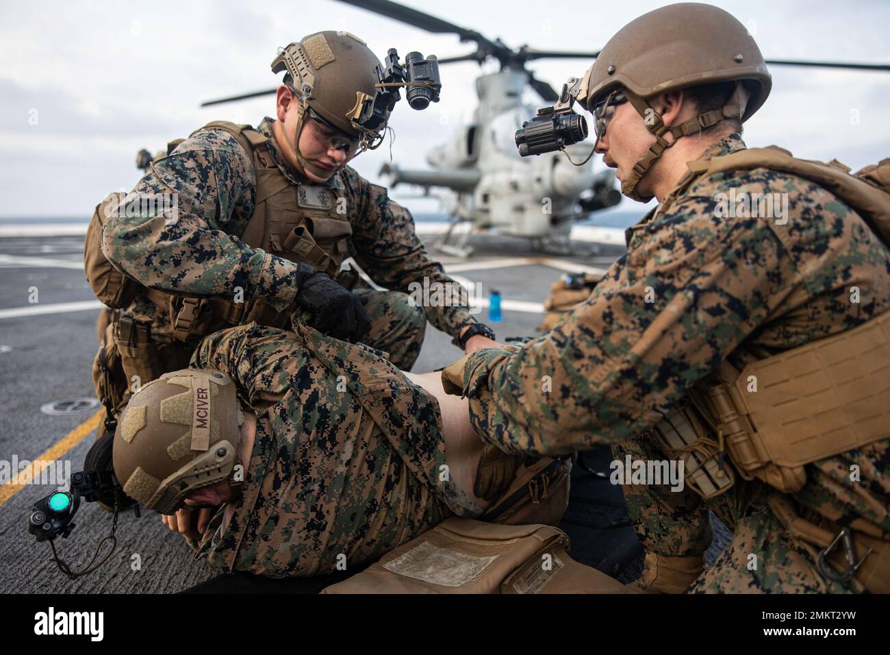 U.S. Marines with Battalion Landing Team 2/5, 31st Marine Expeditionary ...