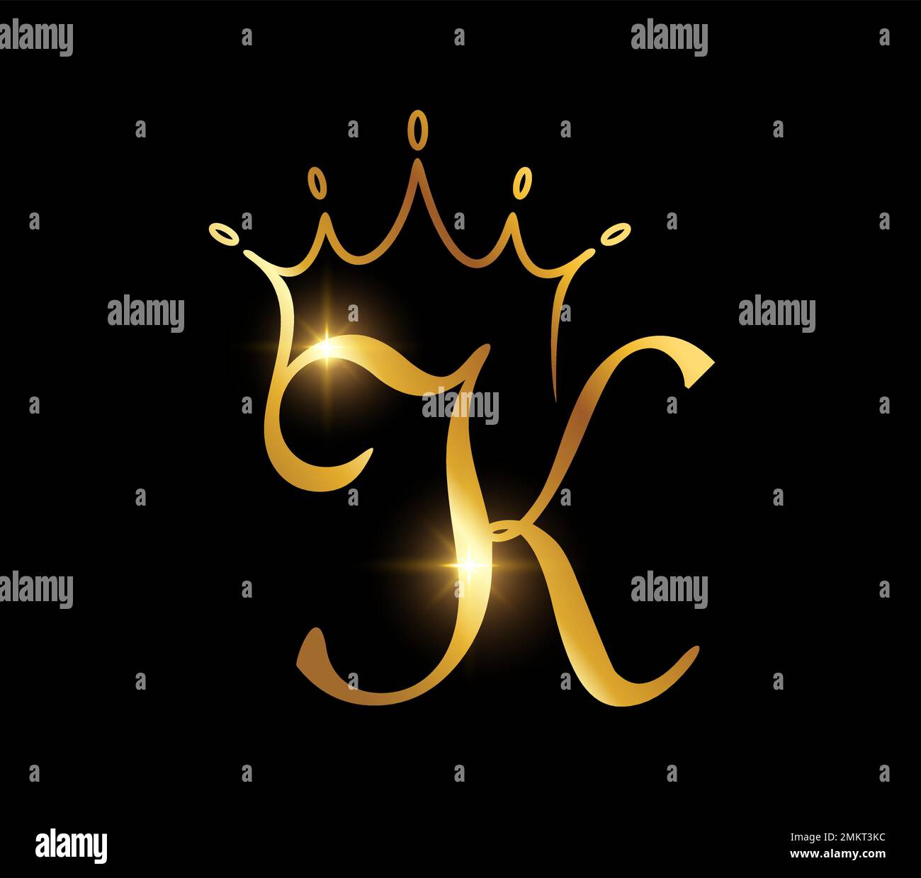 A vector Illustration of Golden Crown Monogram Logo Initial Letter K Stock Vector Image & Art ...