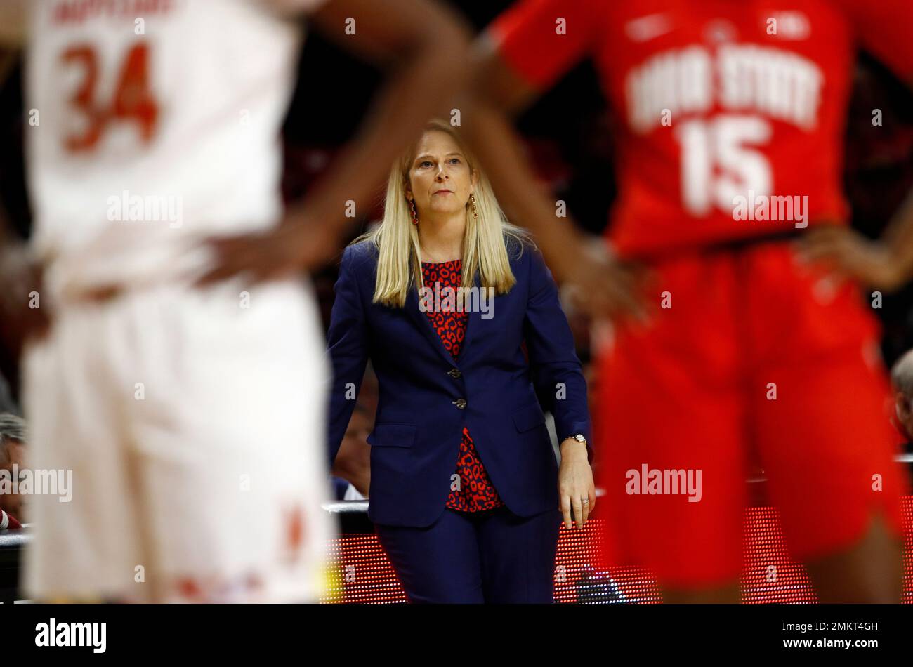 Maryland head coach Brenda Frese watches the second half of an NCAA ...