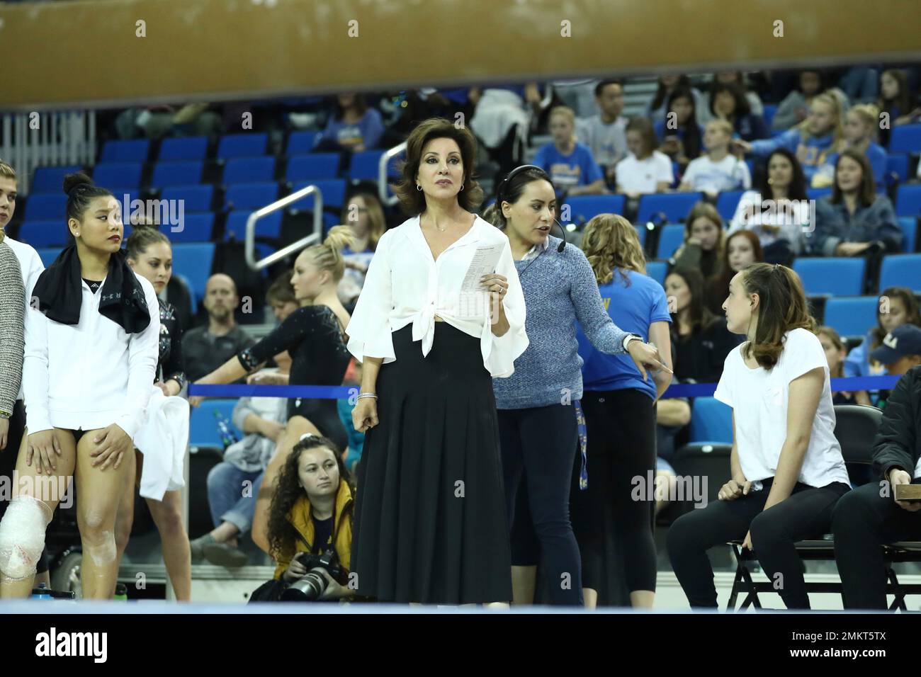 UCLA Gymnastics coach Valorie Kondos Field during an NCAA college ...