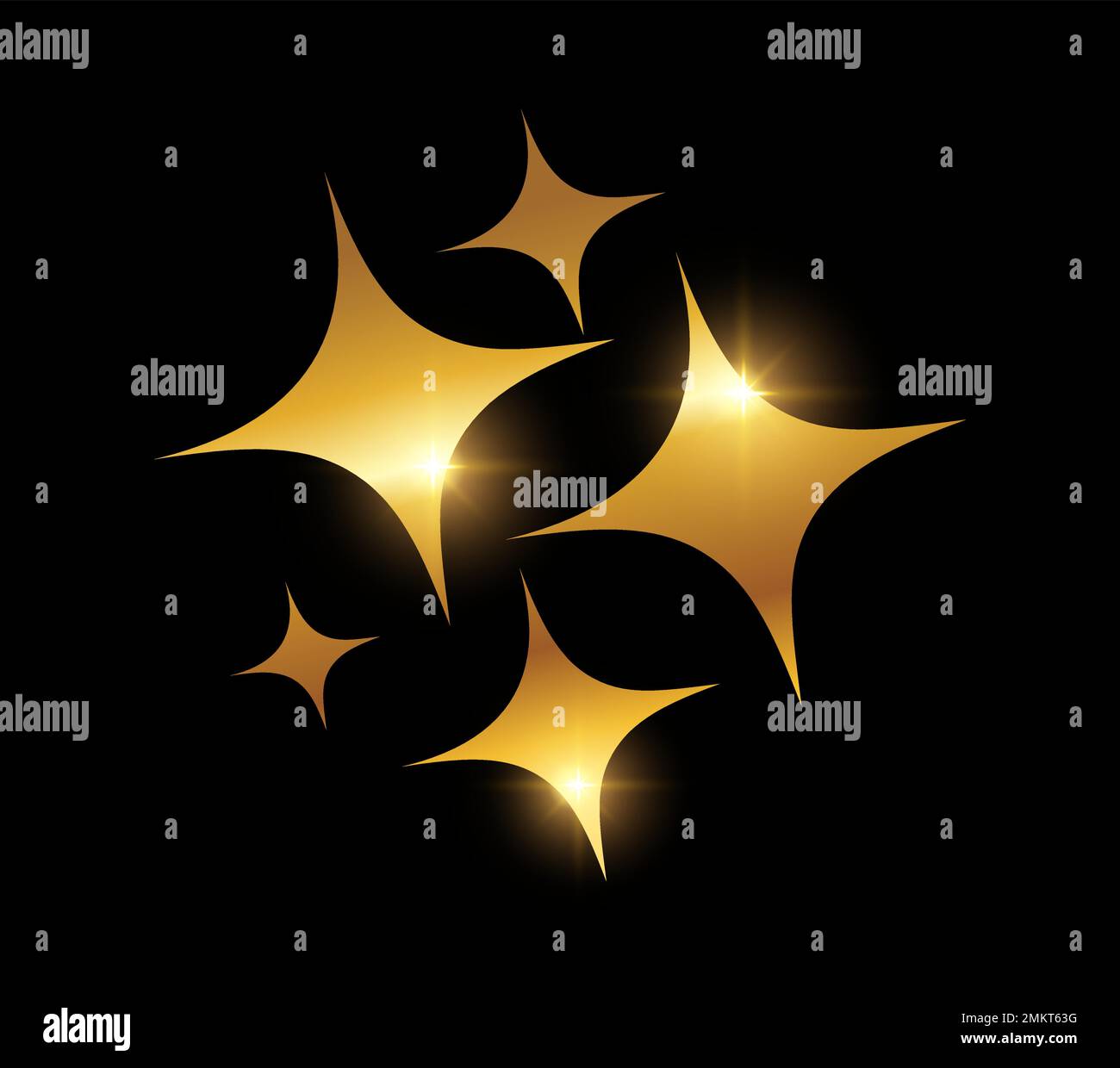 A vector Illustration of Golden Shining Star Vector Sign Stock Vector ...