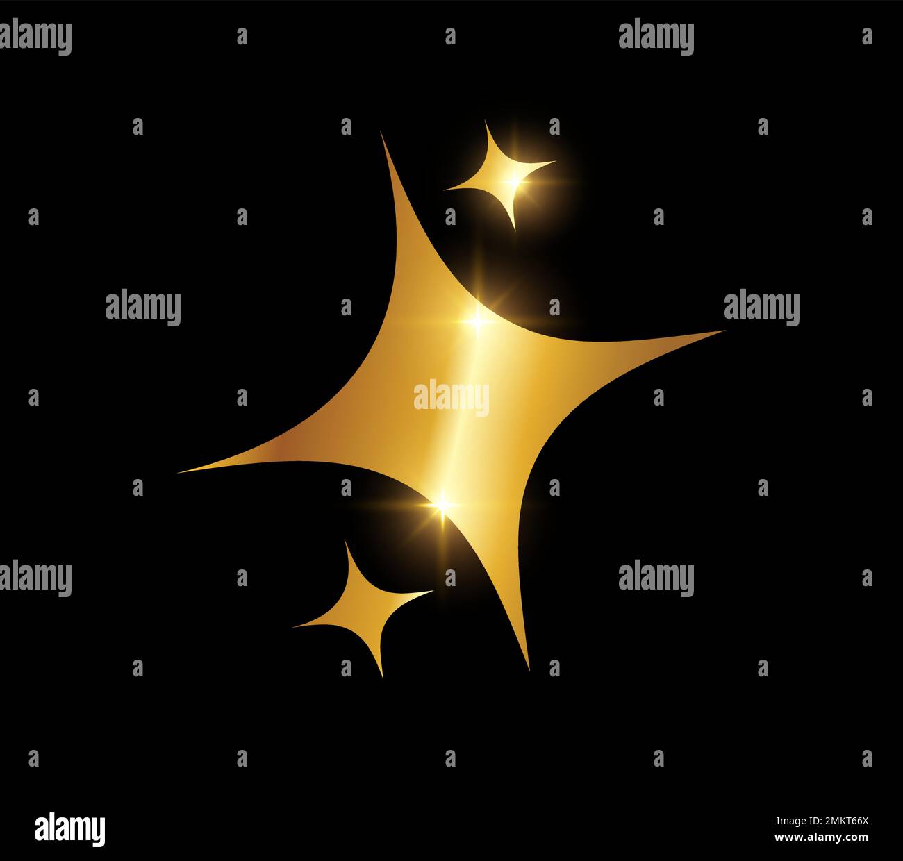 A vector Illustration of Golden Shining Star Vector Sign Stock Vector ...
