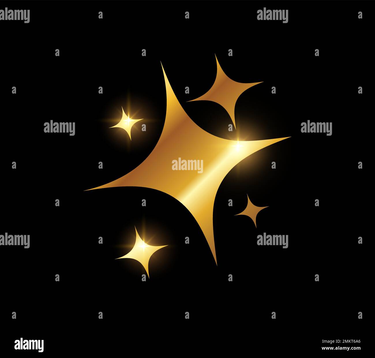A vector Illustration of Golden Shining Star Vector Sign Stock Vector ...